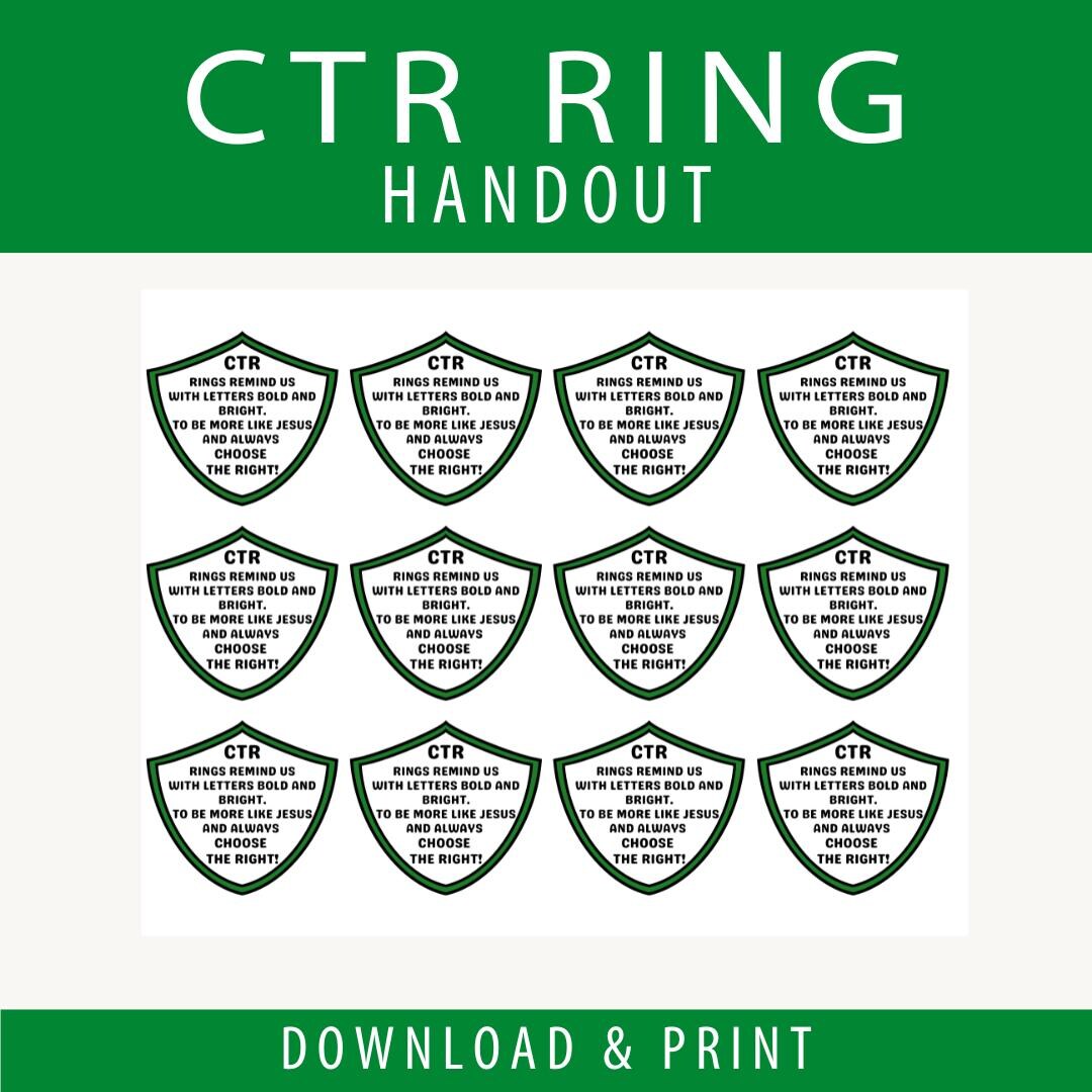 CTR Ring Handouts | LDS CTR Poem Printable | Choose the Right Poem ...