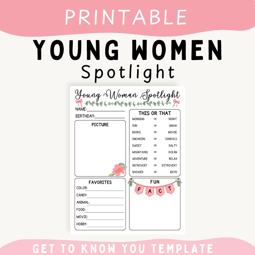 LDS Young Women's Spotlight, YW Spotlight, YW Get to Know You, Get to ...