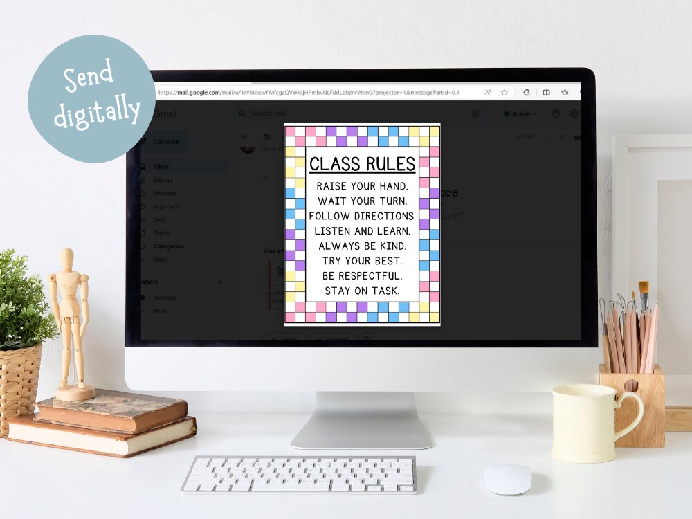 Classroom Rules Digital Download, Class Rules, Retro Classroom Rules ...