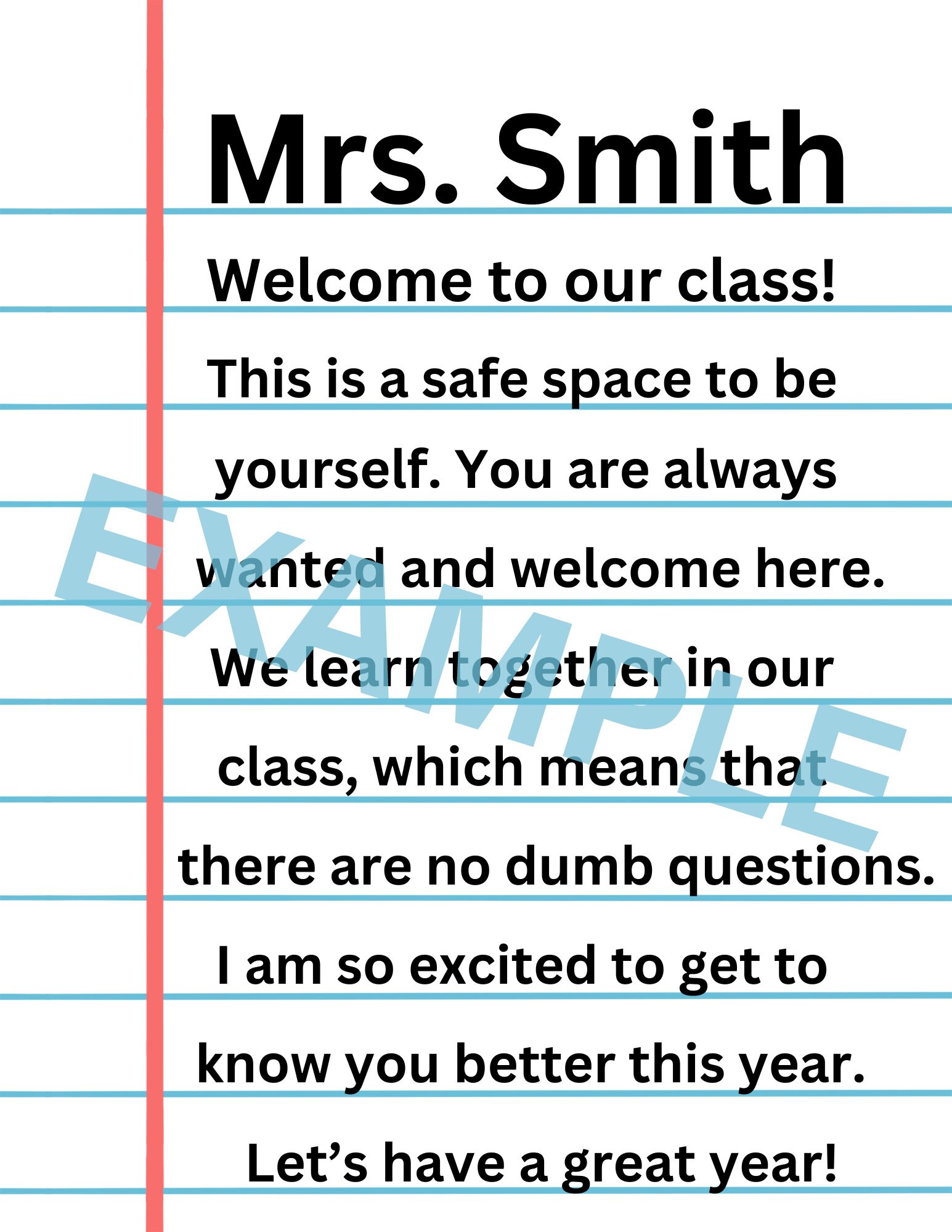 Class Rules Template, Editable Class Rules, Custom Class Rules Poster ...