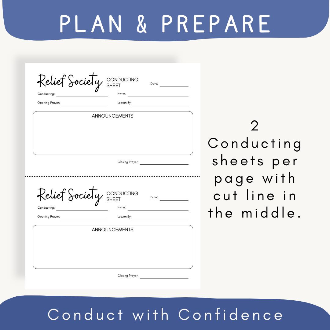 Relief Society Conducting Sheet, LDS Relief Society Conducting Outline ...
