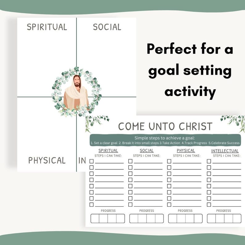 Look Unto Christ Printables, 2025 LDS Goal Setting, Youth Goals ...