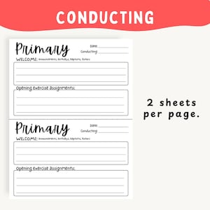 Primary Conducting Outline, Blank Primary Conducting Sheet, LDS Primary ...