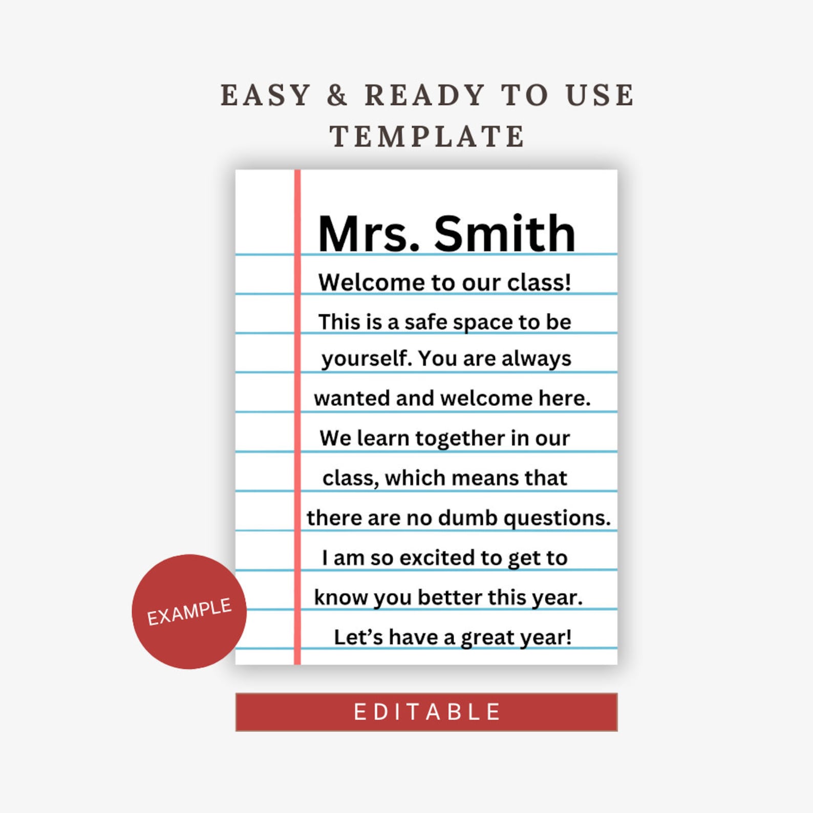 Class Rules Template, Editable Class Rules, Custom Class Rules Poster ...