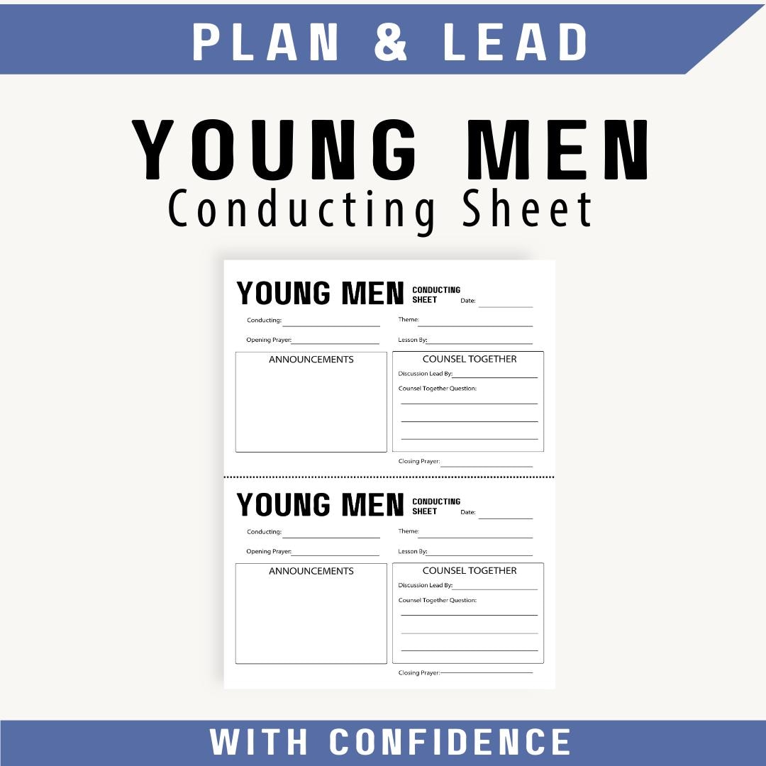 Young Men's Conducting Sheet, LDS Young Men Class Conducting, Young Men ...