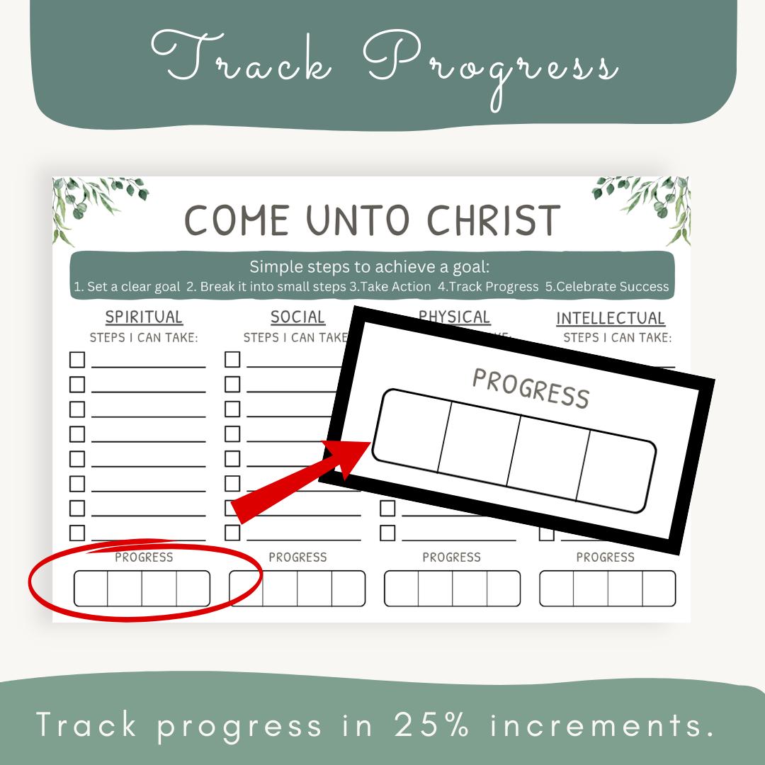 Look Unto Christ Printables, 2025 LDS Goal Setting, Youth Goals ...