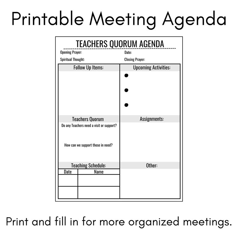 Young Men's Meeting Outline, LDS Young Men's Class Meeting, Teachers ...