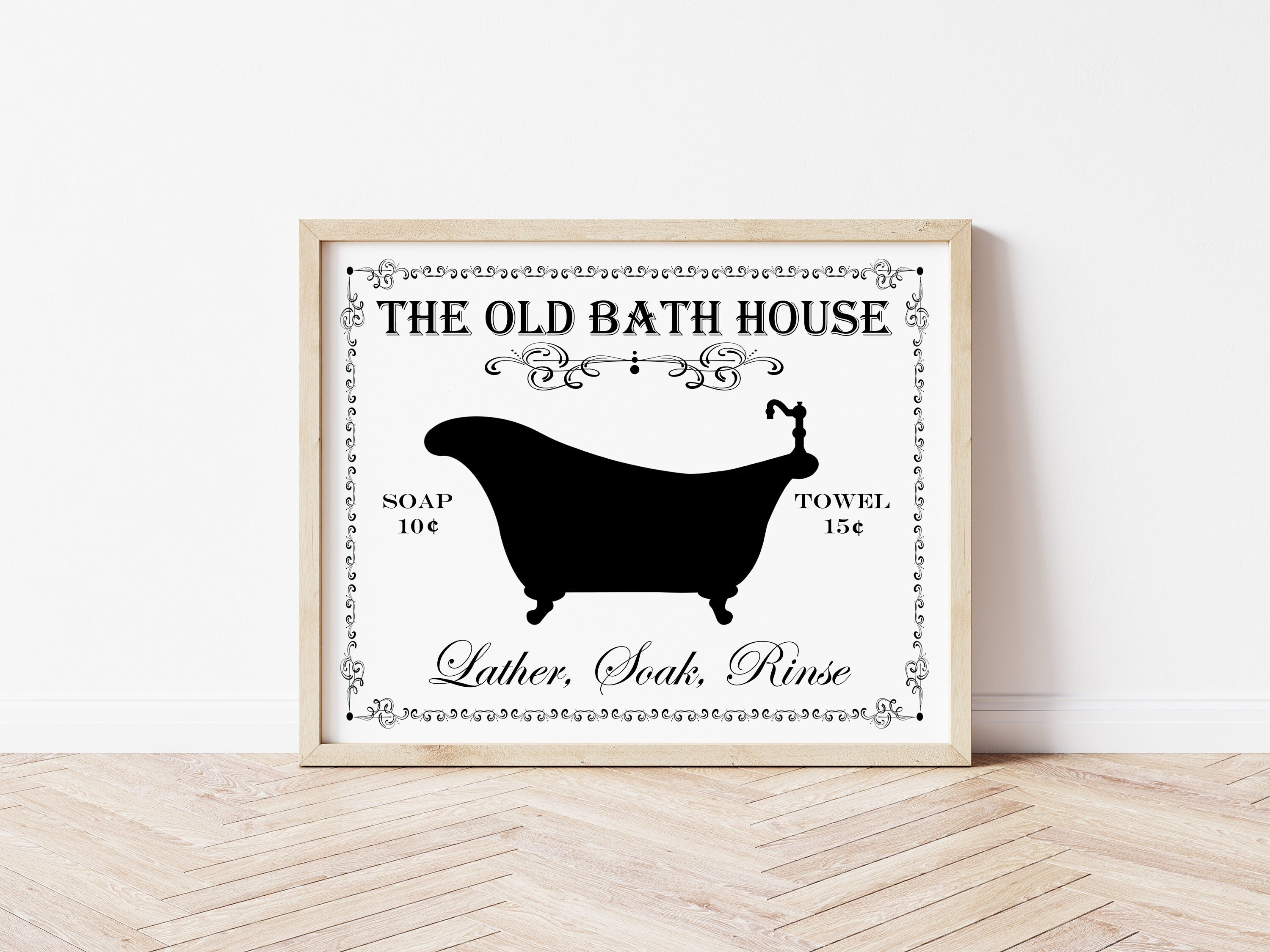 Vintage Bathroom Sign Powder Room Sign Vintage Restroom - Etsy