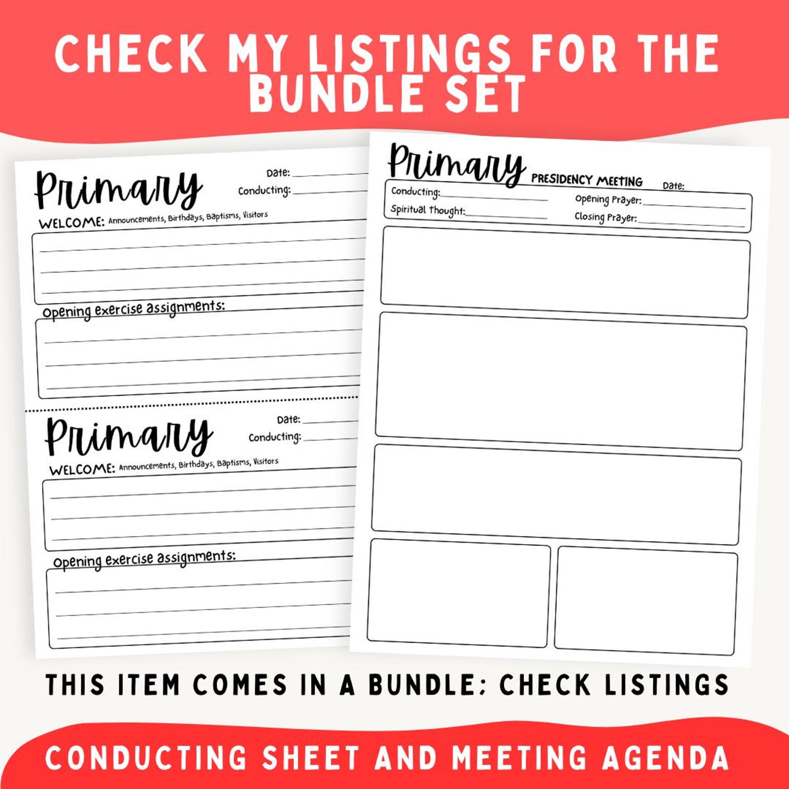 Primary Conducting Outline, Blank Primary Conducting Sheet, LDS Primary ...