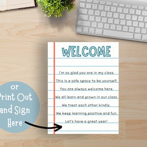 Welcome Letter From Teacher - First Day of School Printable | Welcome ...