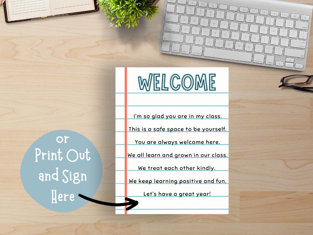 Welcome Letter From Teacher, First Day of School, Printable Welcome to ...