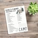 Girls Camp Checklist, Girls Camp Packing List, LDS Girls Camp Printable ...