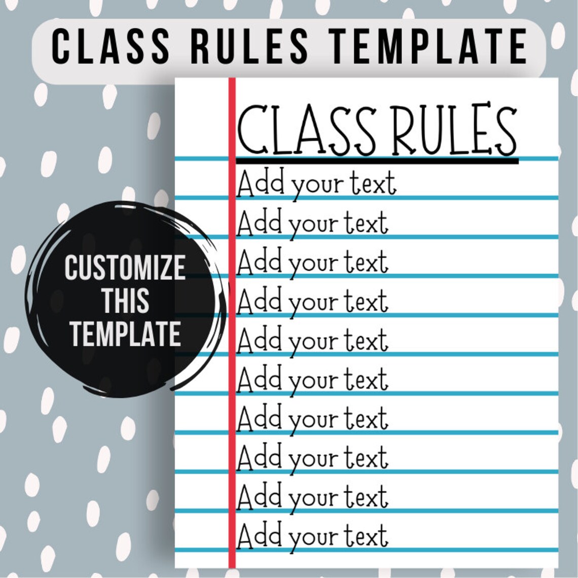 Custom Class Rules Template, Editable Class Rules, Custom Class Rules ...
