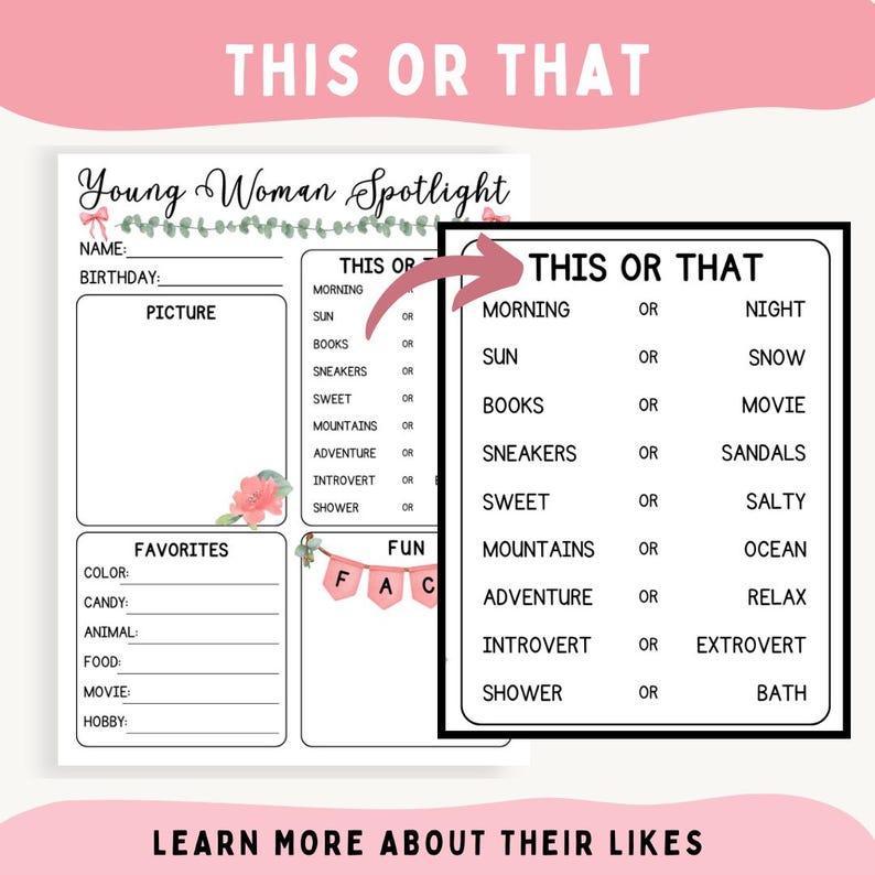 LDS Young Women's Spotlight, YW Spotlight, YW Get to Know You, Get to ...