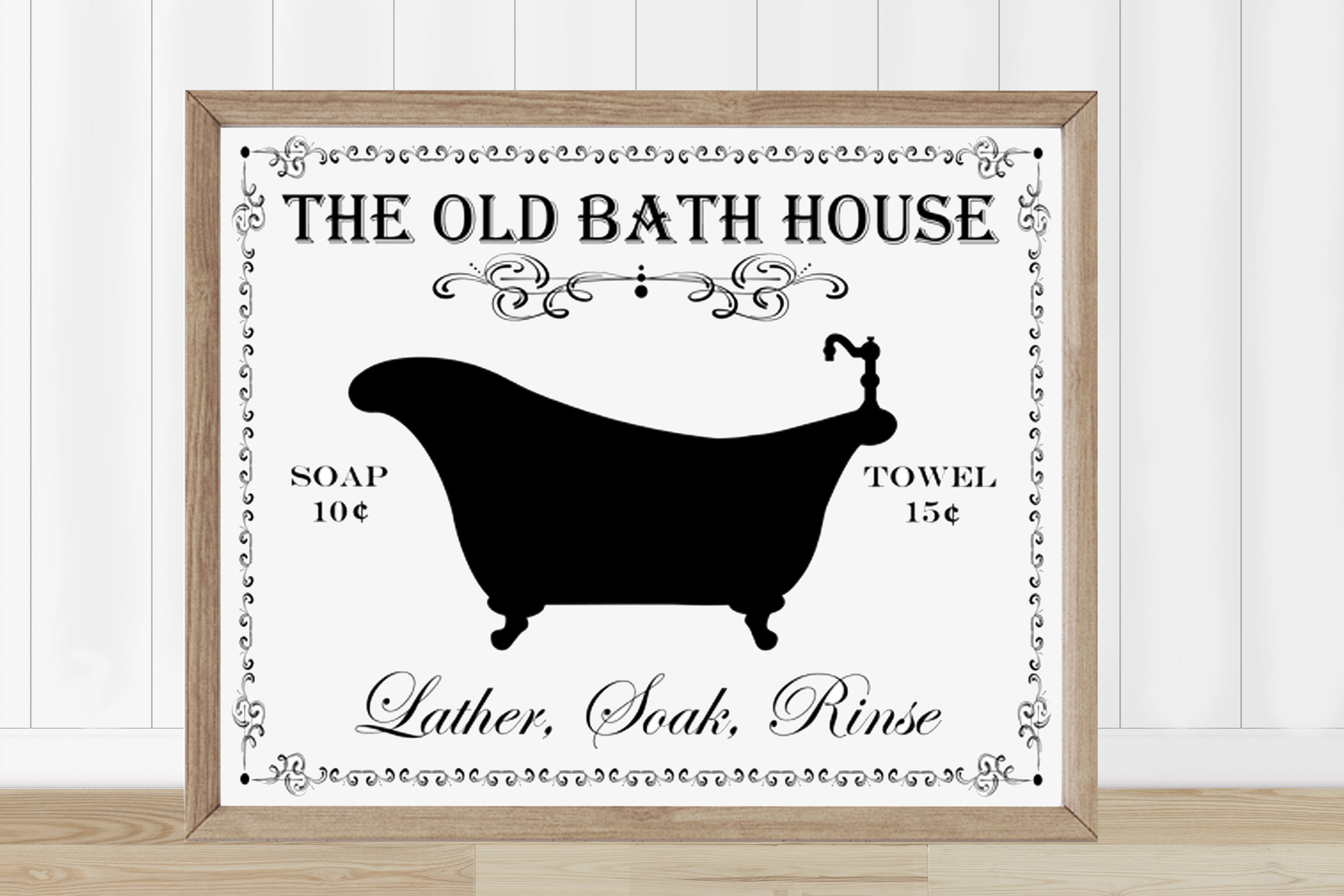 Vintage Bathroom Sign, Powder Room Sign, Vintage Restroom Sign, Bath ...