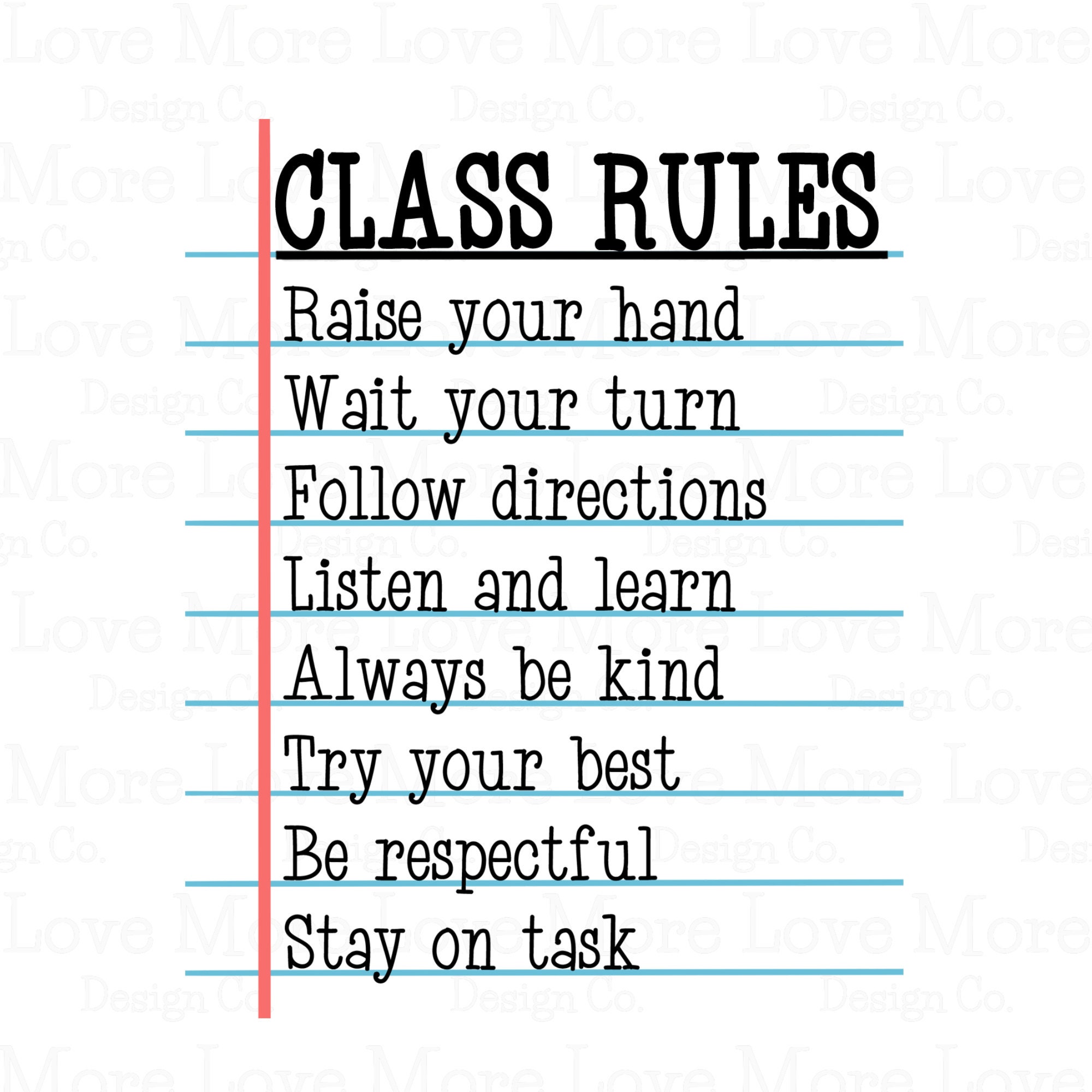 Class Rules Digital Download, Classroom Rules Printable, Class Rules ...