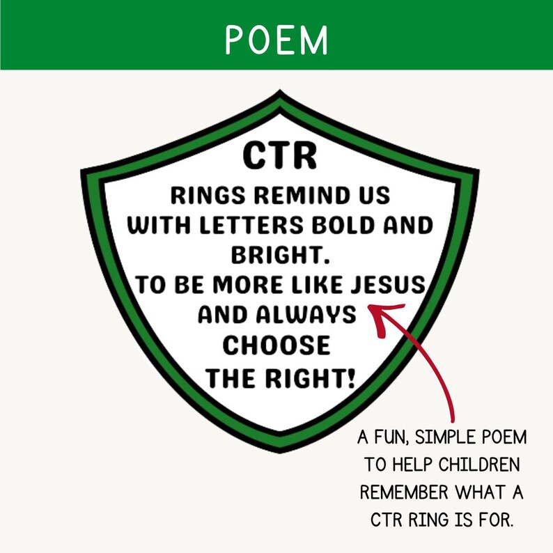 CTR Ring Handouts | LDS CTR Poem Printable | Choose the Right Poem ...