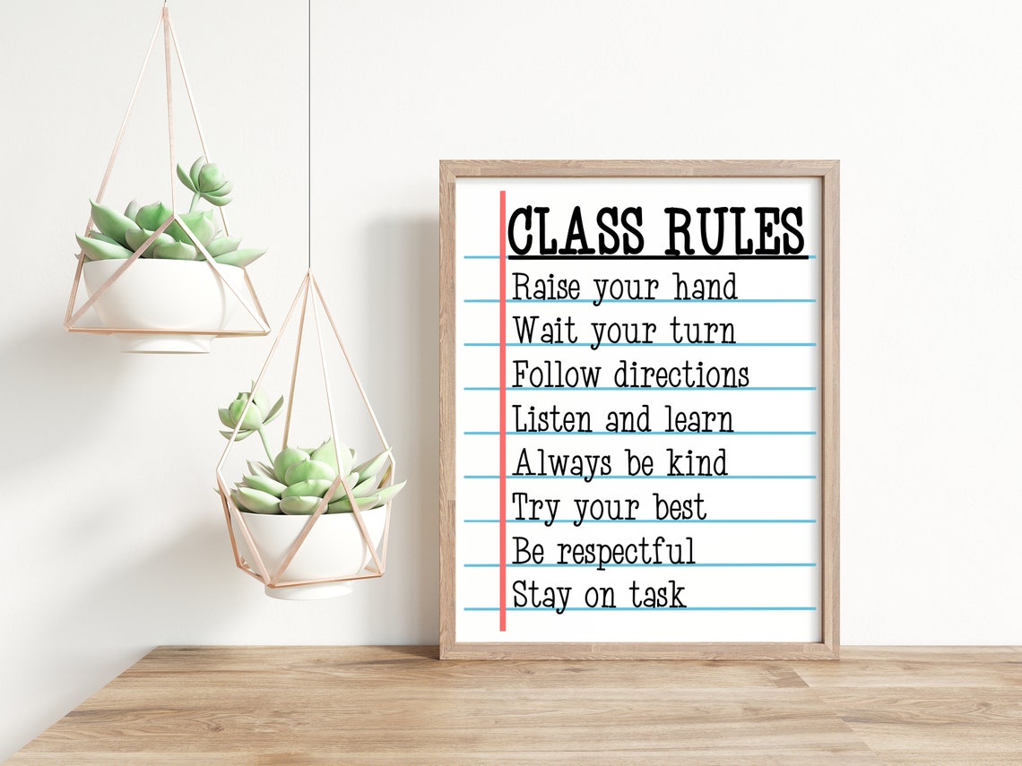 Class Rules Digital Download, Classroom Rules Printable, Class Rules ...