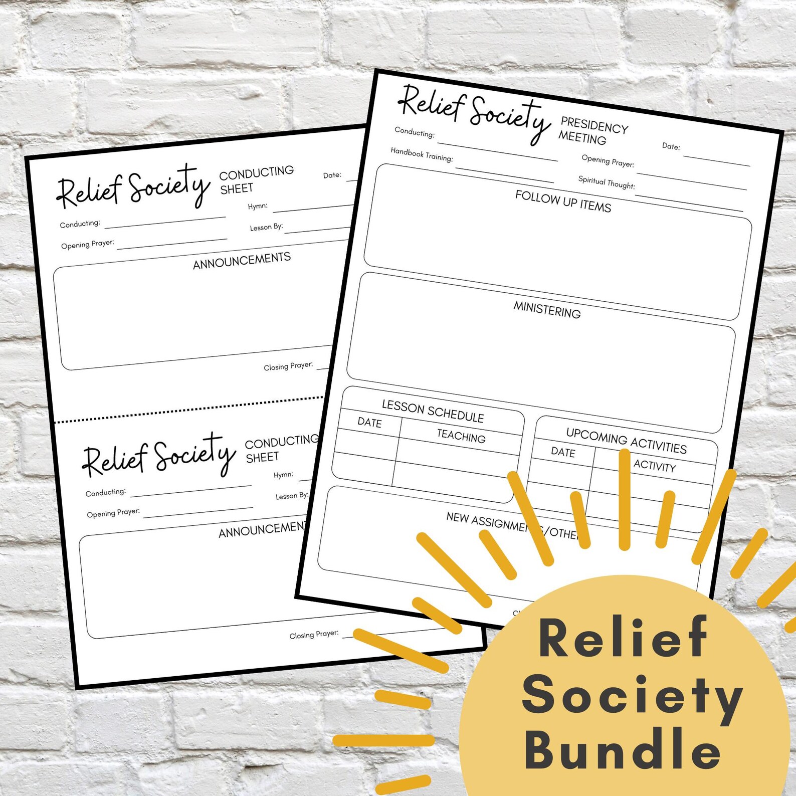 Relief Society Meeting Outline, Relief Society Meeting Agenda and ...
