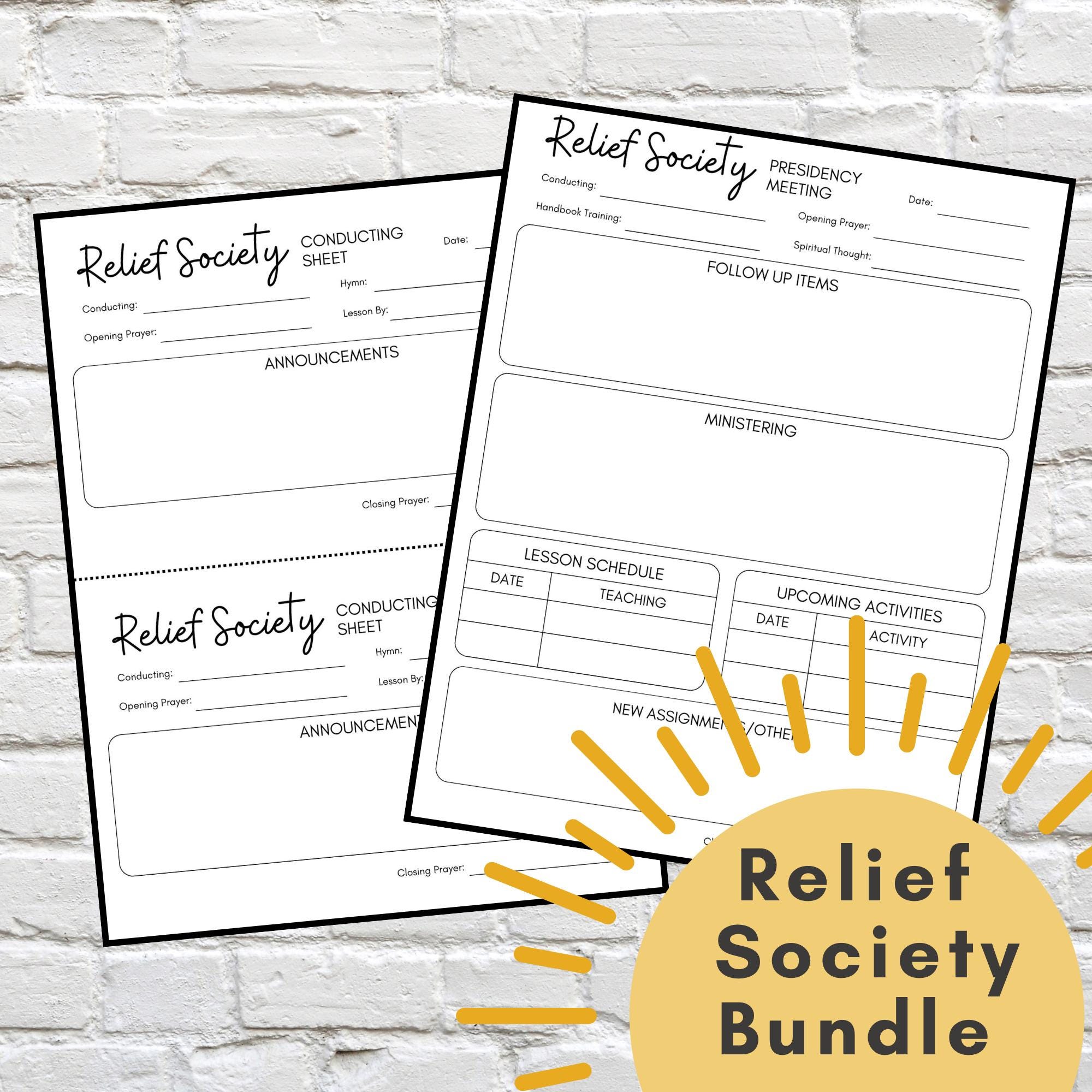 Relief Society Meeting Outline, Relief Society Meeting Agenda and ...