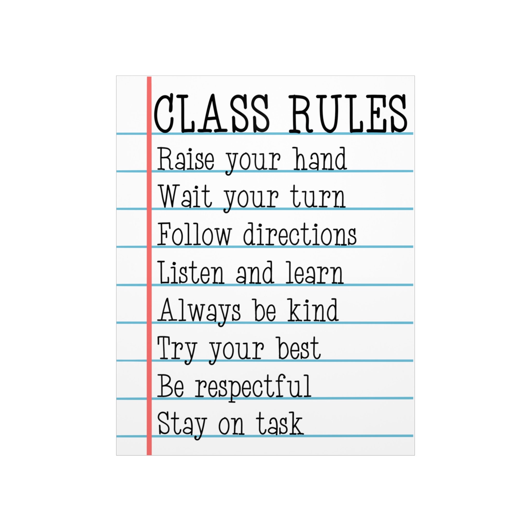 Classroom Rules Poster Class Expectation Teaching Posters - Etsy