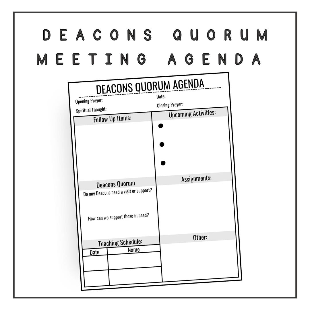 LDS Young Men's Meeting Outline, Young Mens Class Meeting, Young Men's ...