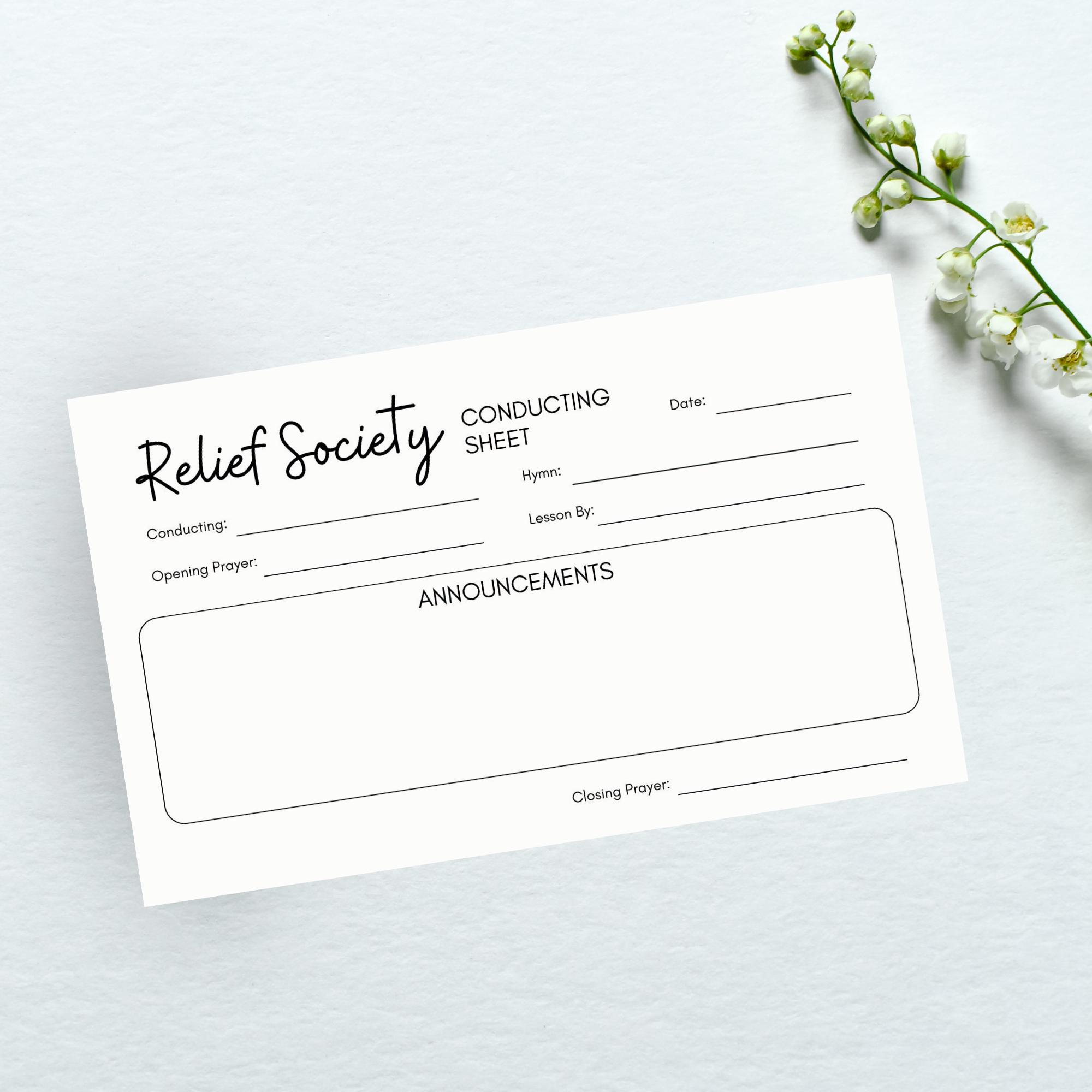 Relief Society Meeting Outline, Relief Society Meeting Agenda and ...