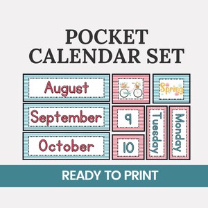 Classroom Calendar Set, Pocket Calendars, Pocket Chart, Calendar Set ...