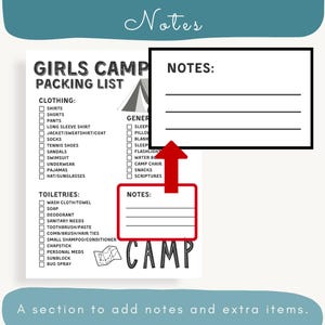 Girls Camp Checklist, Girls Camp Packing List, LDS Girls Camp Printable ...