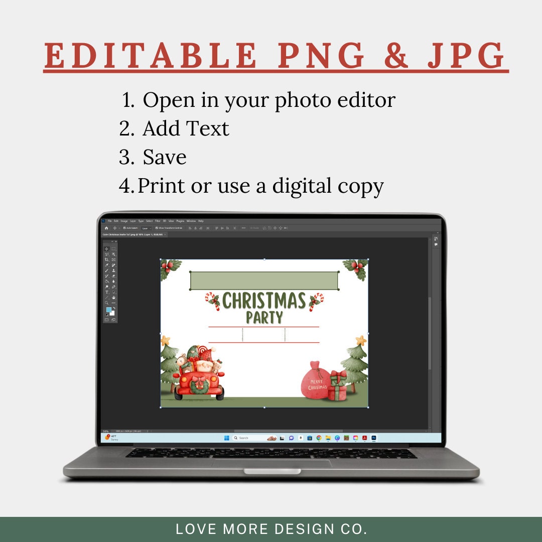 Editable Christmas Party Invitation, Custom Christmas Invite, Ward ...