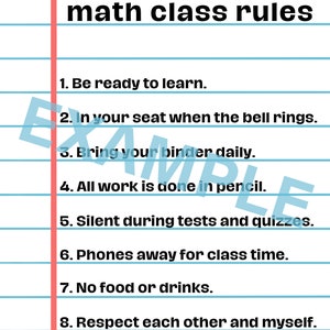 Custom Class Rules Template, Editable Class Rules, Custom Class Rules ...