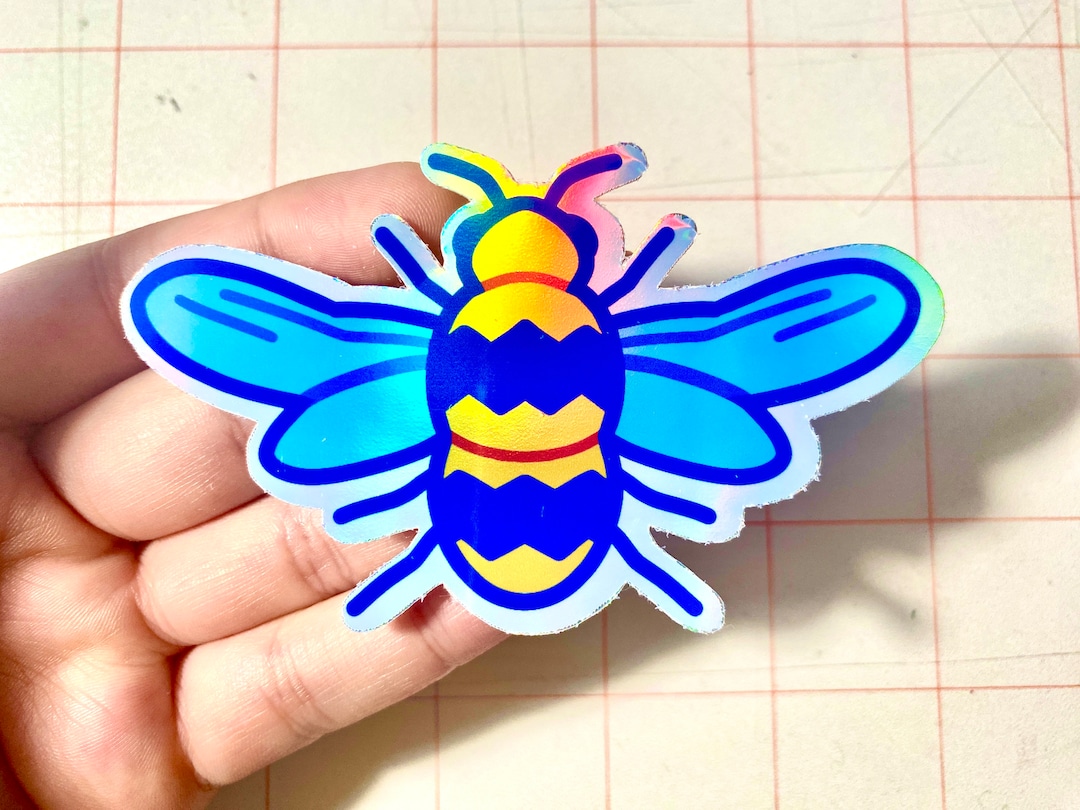 Bee Sticker | Cute Bee Sticker in Holo or Matte Weirdcore Sticker ...