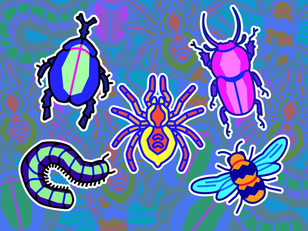 Cute Creepy Holographic Bug Vinyl Stickers | Weirdcore Cute Creepy ...
