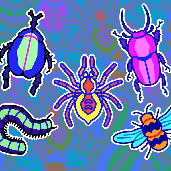 Holographic Bug Stickers - Etsy