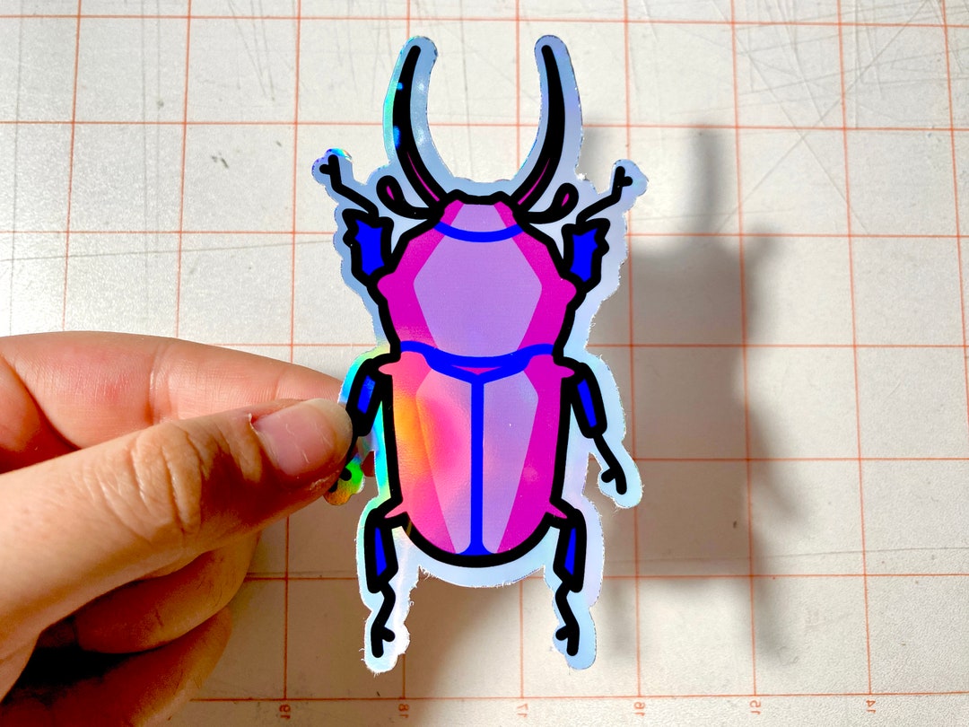 Pink Bug Sticker | Cute Beetle Sticker Weirdcore Decal in Matte or Holo ...
