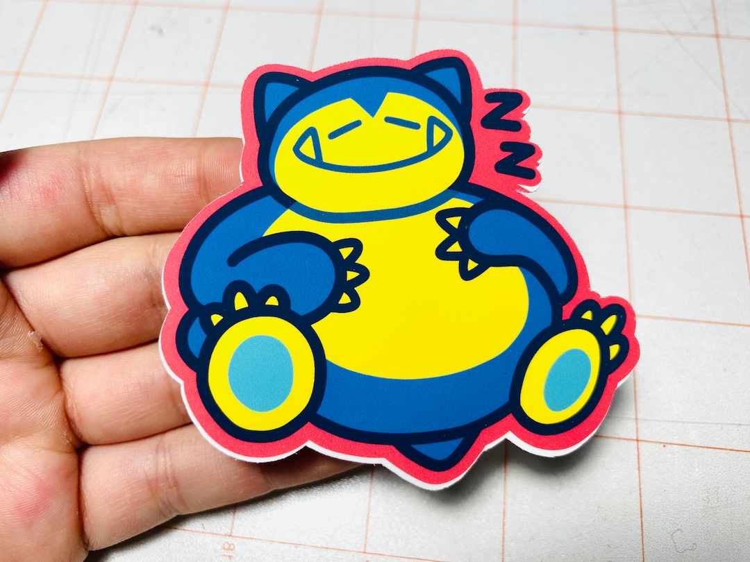 Snorlax Sticker | Cute Sleepy Pokemon Snorlax Sticker Matte or Holo ...