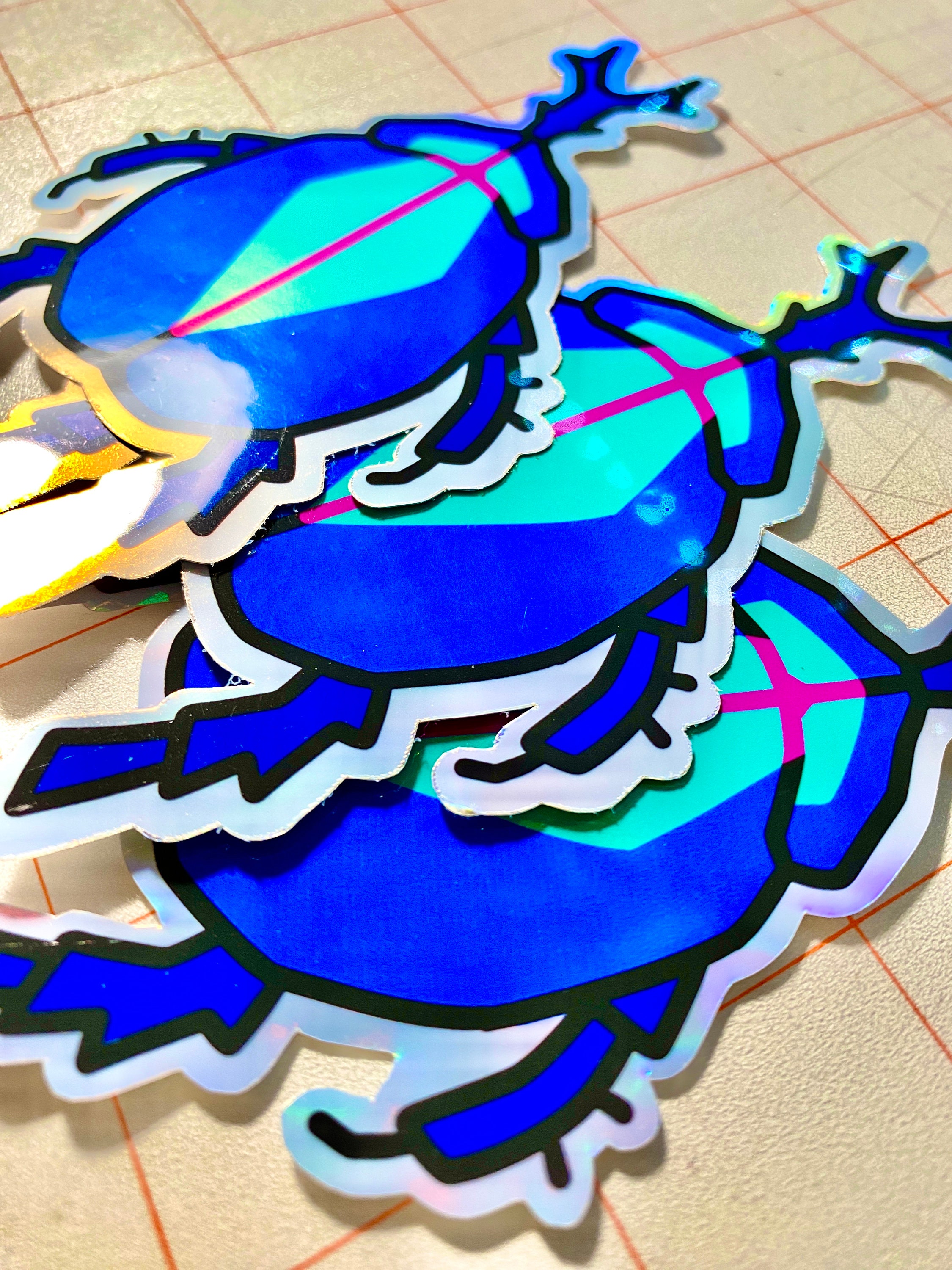 Holographic Beetle Sticker | Cute Bug Decal - Etsy