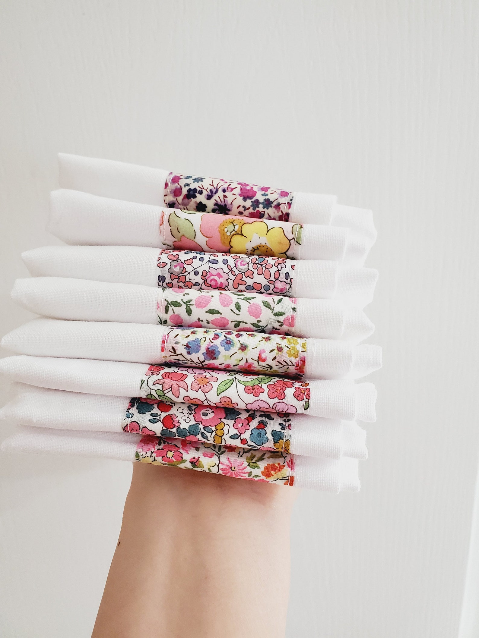 Set of 2 / 12" X 12" Liberty Napkins / Liberty Tana Lawn Patchwork ...