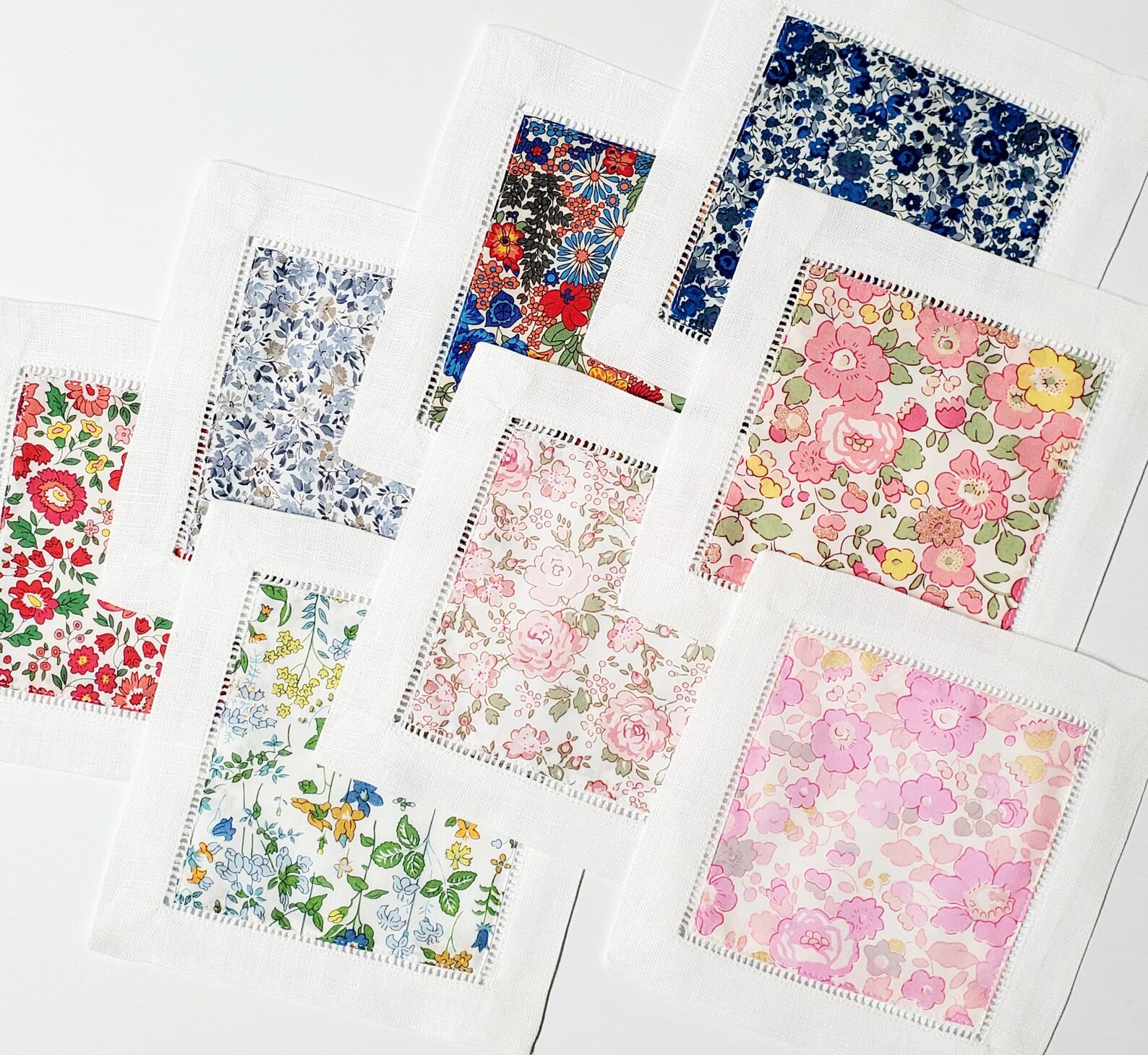 Liberty Cocktail Napkins, Linen Cloth Napkin Coasters - Liberty of ...
