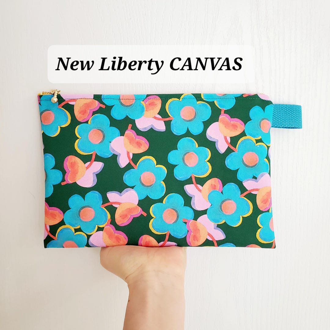 Liberty Print Canvas Pouch: Floral Makeup Bag, YKK Zipper - Etsy