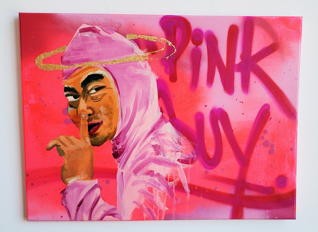 Pink Guy and the American Dream Portrait Art Painting - Etsy