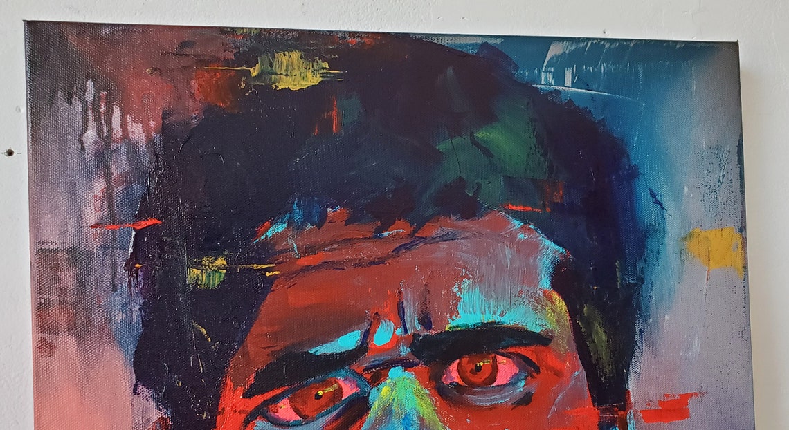 Brian Wilson binge Portrait Painting Art Original Red Wild - Etsy