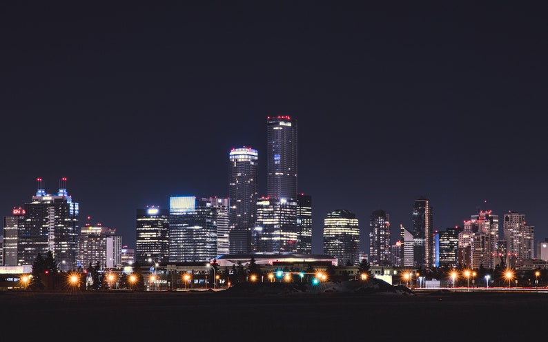 Edmonton's Skyline at Night - Show's Rogers Place & Other New Towers ...