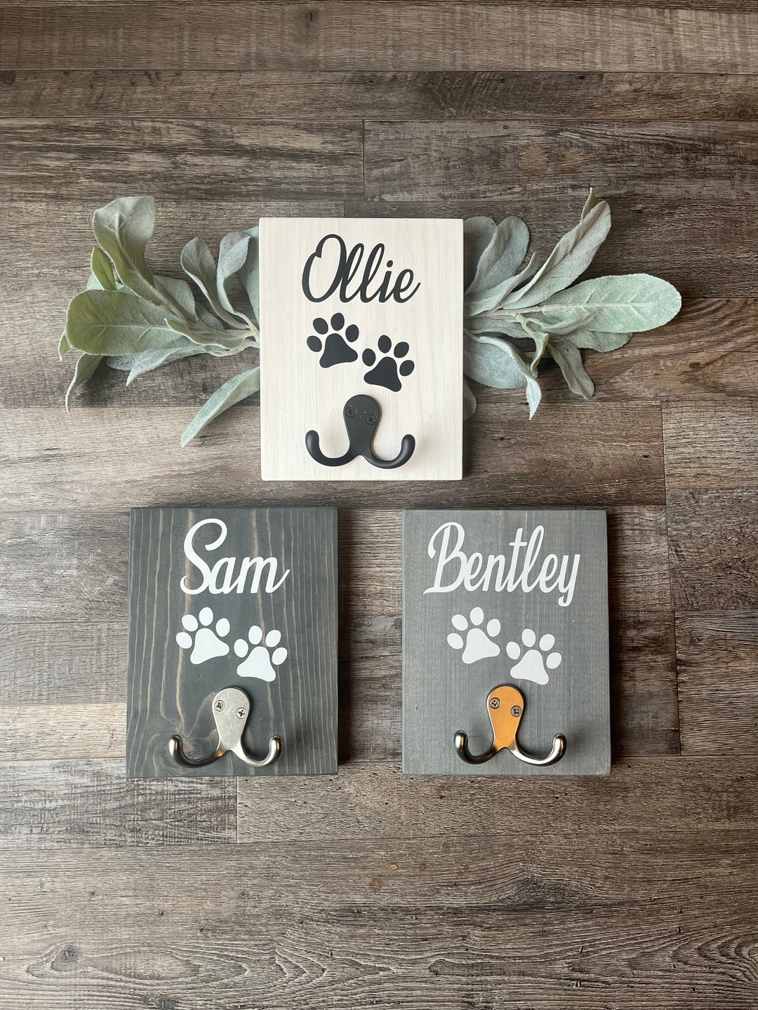 Personalized Dog Leash Holder-custom Pet Leash-dog Sign-wood Leash ...