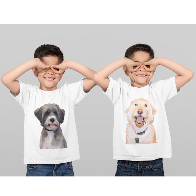 Custom Pet Portrait Tshirt Custom Dog Shirt Pet Drawing - Etsy