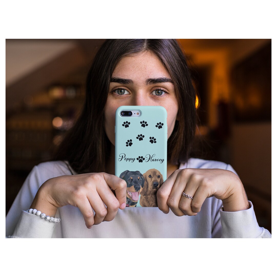 Custom Personalised Pet Portrait Phone Case for iPhone and Samsung ...