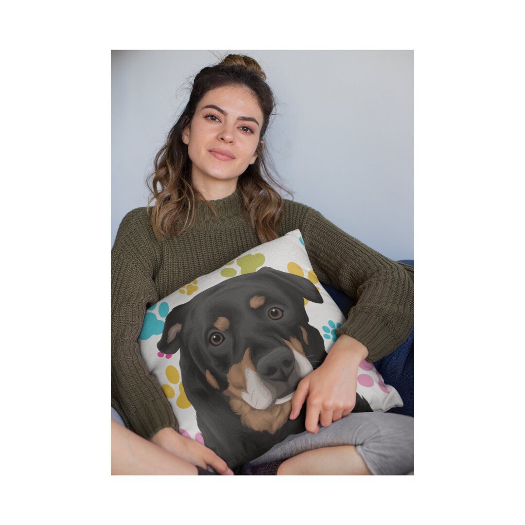 Personalized Pet Portrait Cushion Custom Pillow (any Colour) - Etsy