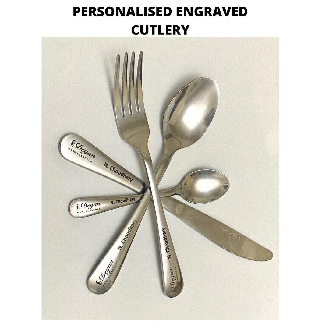 Personalised Cutlery Set for Kids & Adults - Engraved Cutlery Set ...