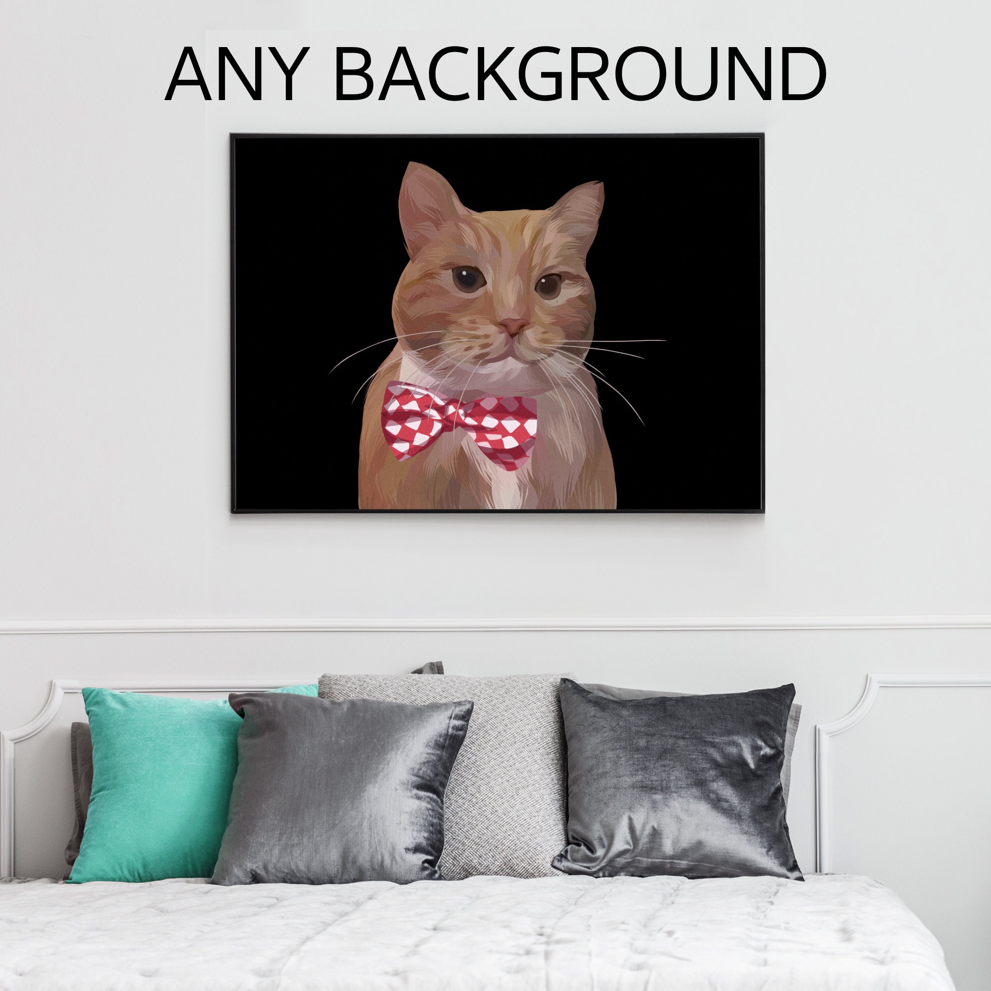 Personalised Custom Dog Cat Poster Pet Portrait Print Any | Etsy