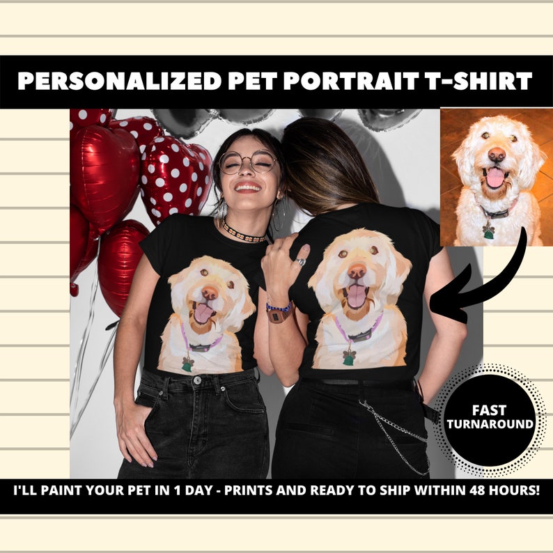 Custom Pet Portrait Tshirt Custom Dog Shirt Pet Drawing - Etsy
